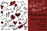 Valentine's doodle set, an Object Graphic by SaharaArt | Creative Market