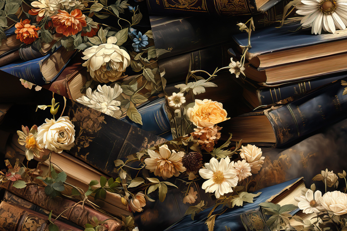 Vintage Floral Library | Creative Market
