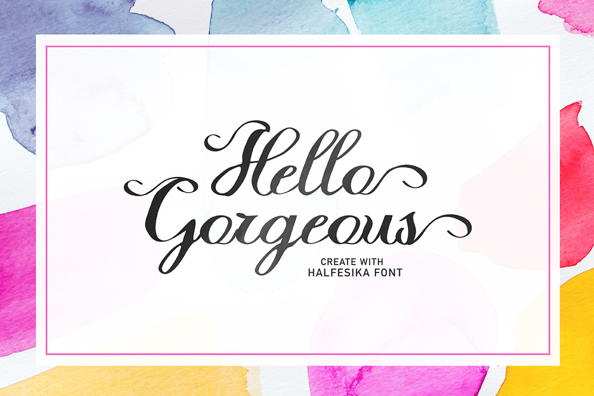 Halfesika Script, a Script Font by Solidtype