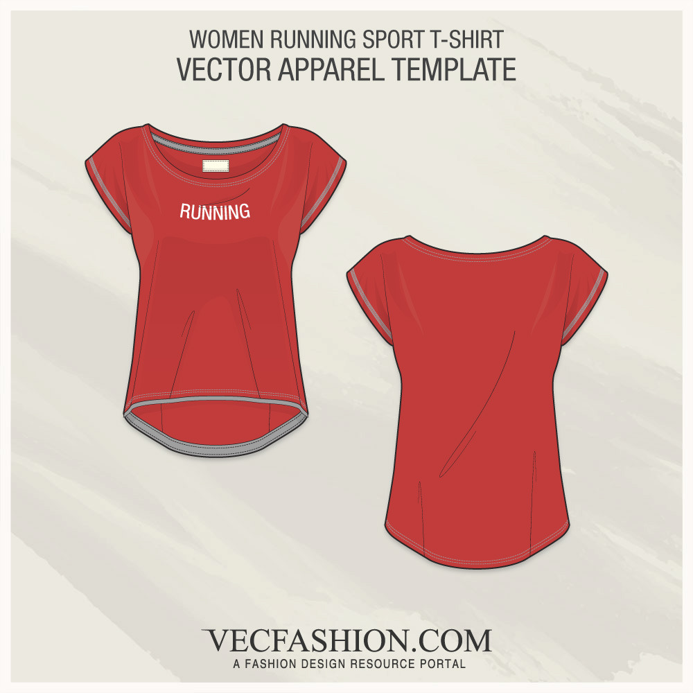 Women Running Sport T-shirt, an Illustration by VecFashion Ltd ...