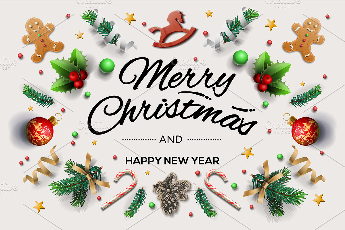 Christmas card template, a Card Template by PREMIUMVECTOR