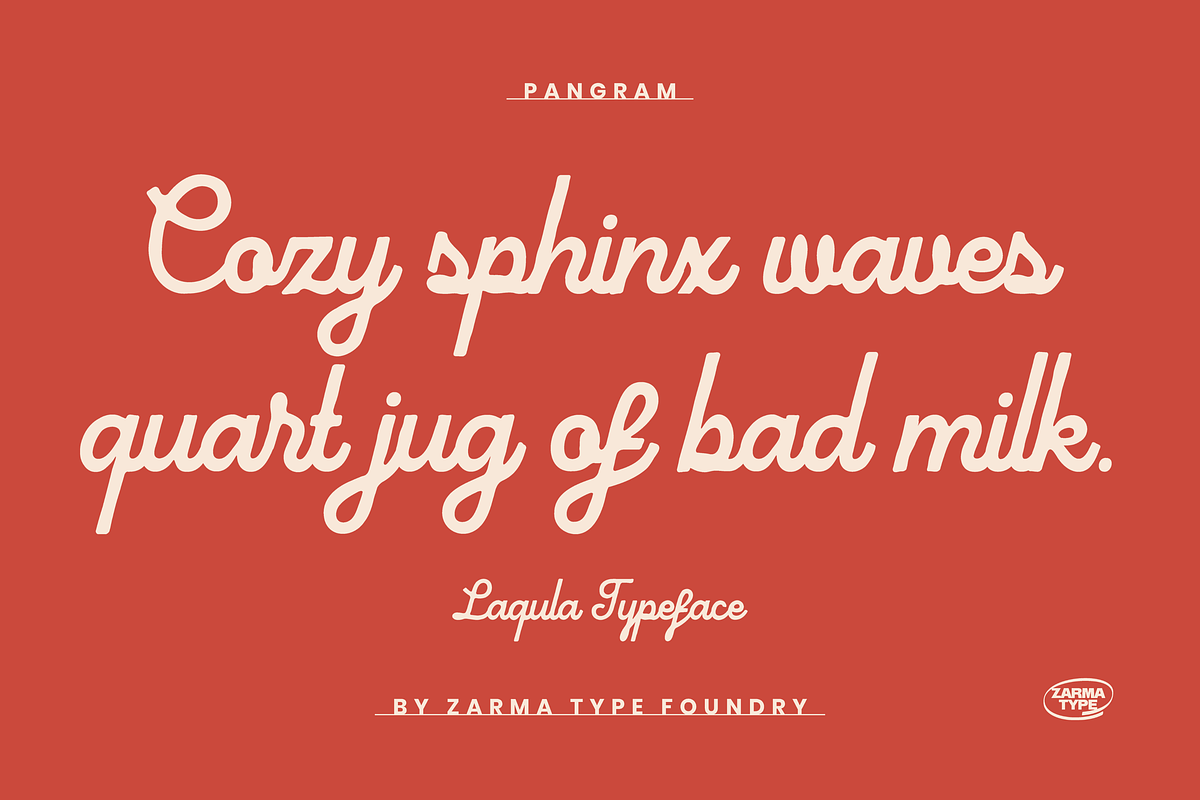 Rough script font Laqula