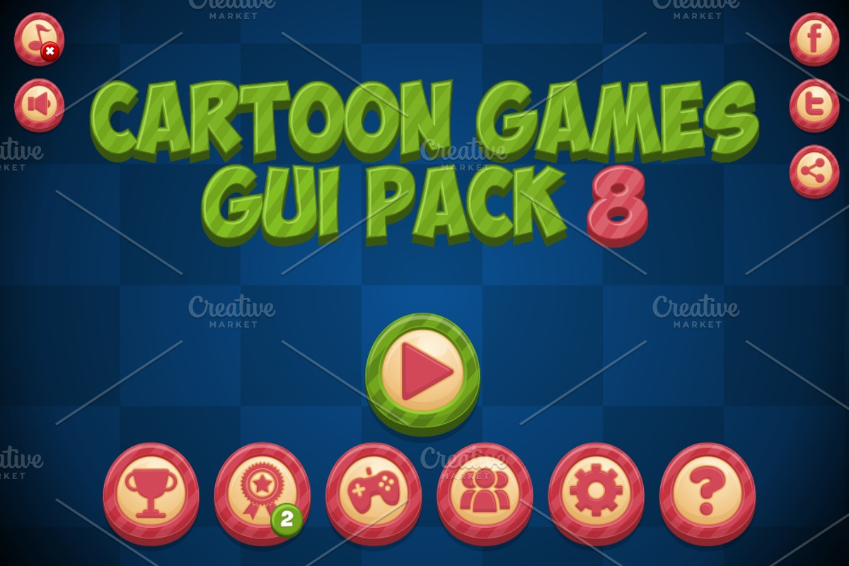 Cartoon Games GUI Pack 8, a Templates & Theme by pzUH
