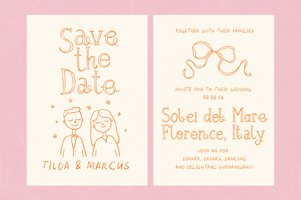 Cocktail Night Festive Hand-drawn Font