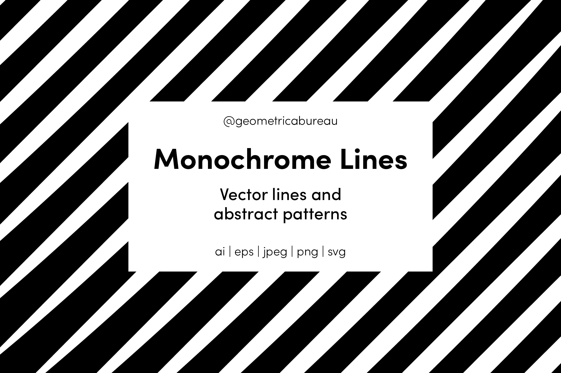 Monochrome Lines, a Pattern Graphic by Geometrica Bureau