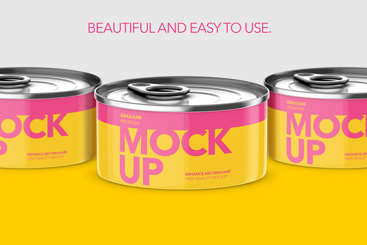 Tuna Fish Can Mockup - High Angle, a Packaging Mockup by Graxaim Mock-up