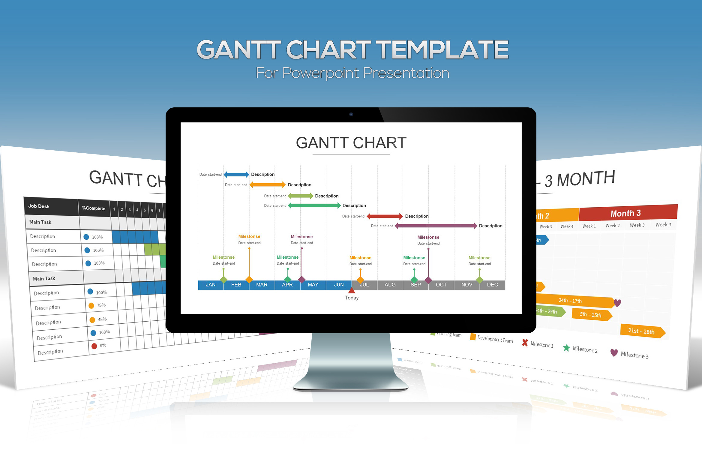 Gantt Chart Powerpoint Template, a Presentation Template by SlideFactory