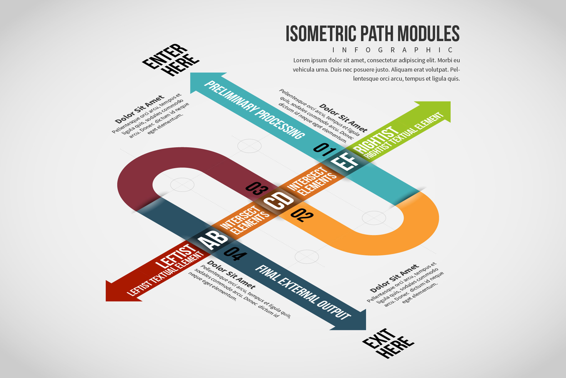 Isometric Path Modules Infographic, a Templates & Theme by h.utomo