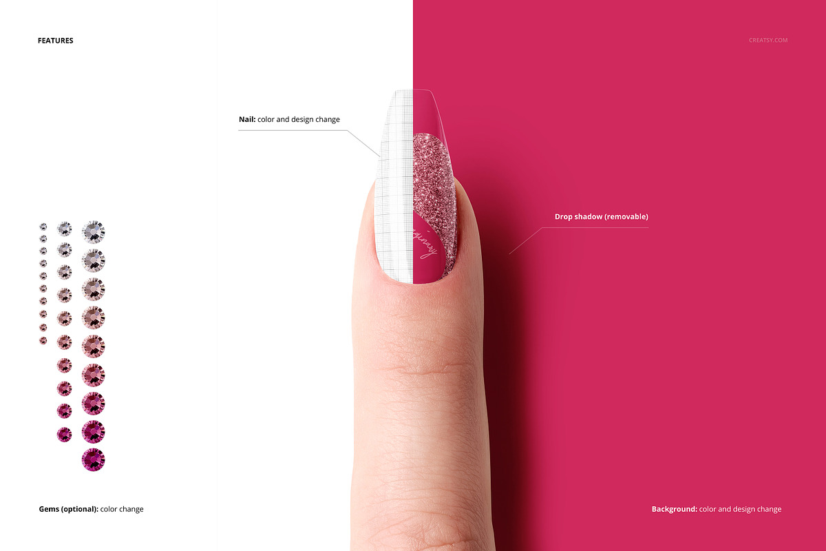 Nail Mockup Set, a Product Mockup by creatsy5