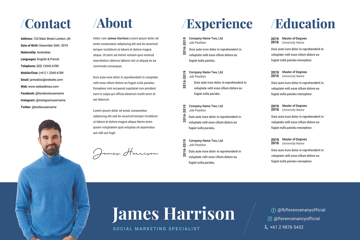 Horizontal Resume by Boostock