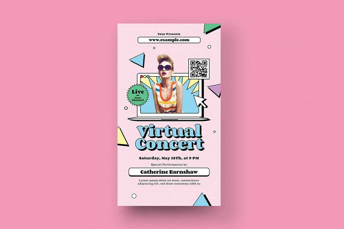 Virtual Music Concert Flyer, a Flyer Template by Guuver