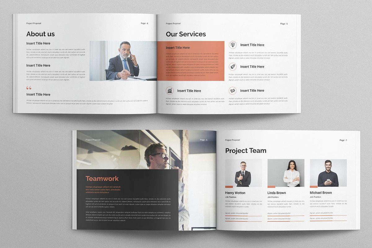 Project Proposal Template Landscape, a Brochure Template by TemplatesForest