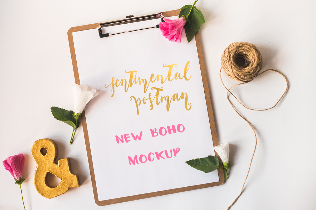 Boho mock up for presentation, a Mockup by Sentimental postman