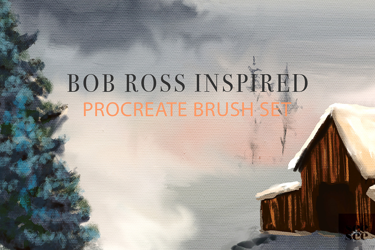 Bob Ross Inspired Procreate Brushes, a Brush Add-On by CC CREATIVE CO
