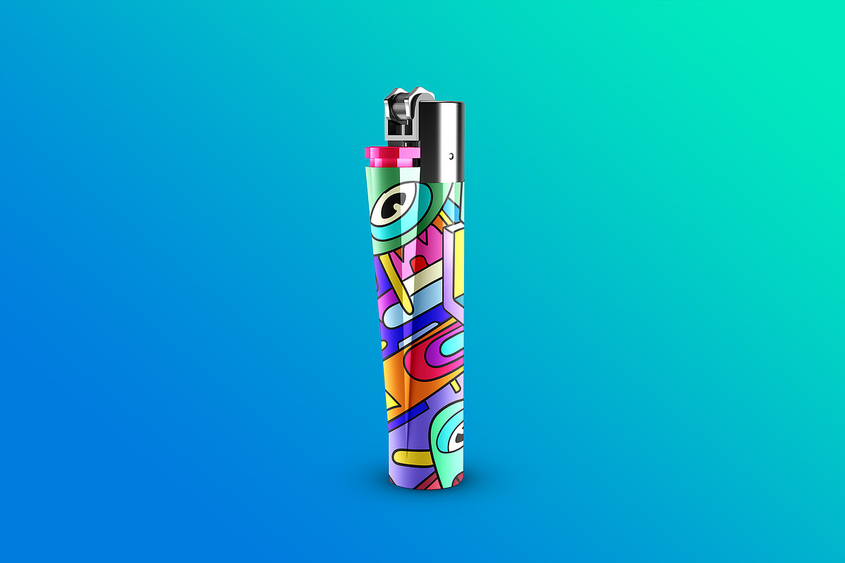 Clipper Lighter Mockup - 7 views, a Merchandise Mockup by Illusiongraphic
