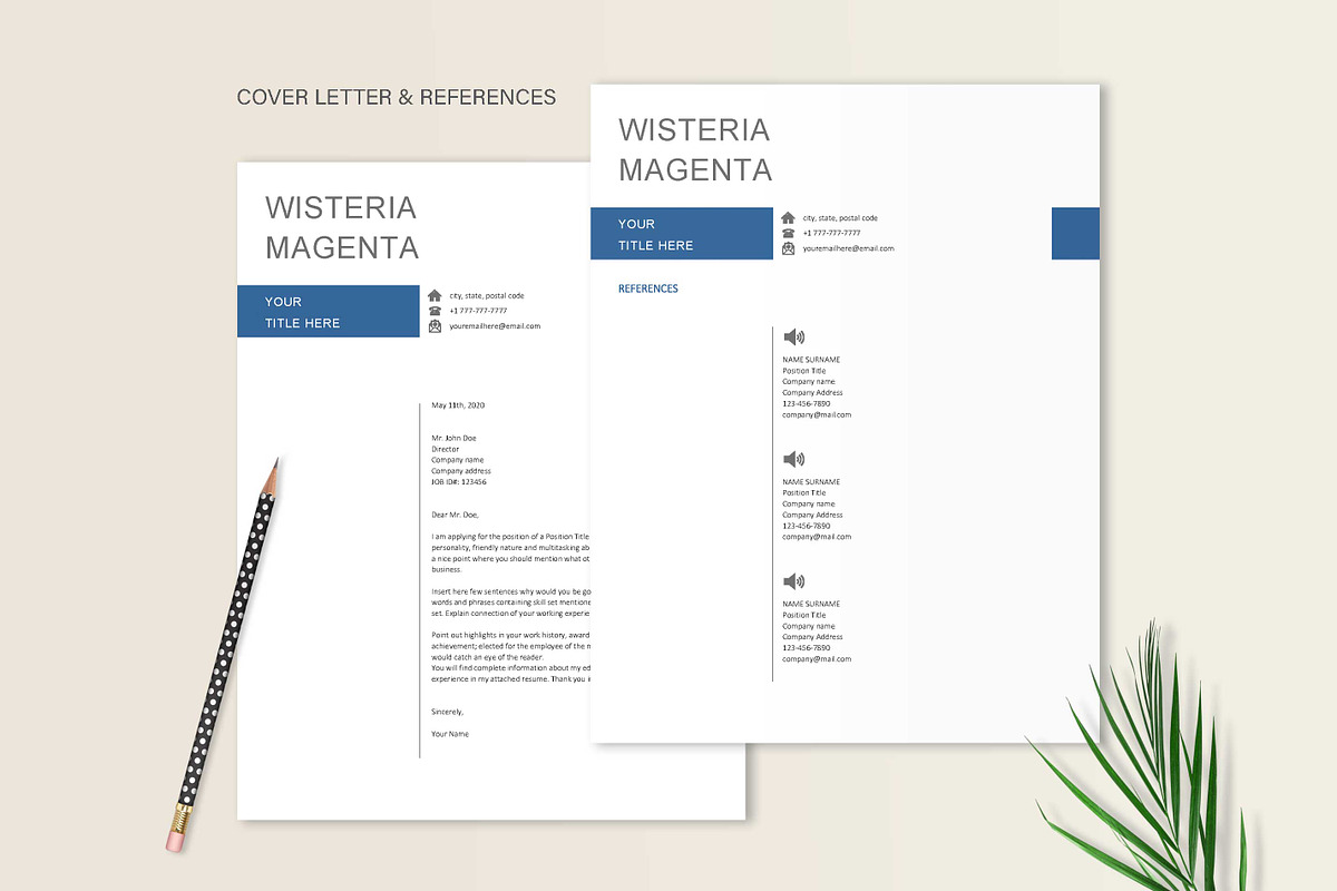 Resume Template with Monogram, a Resume Template by Stanin Studio