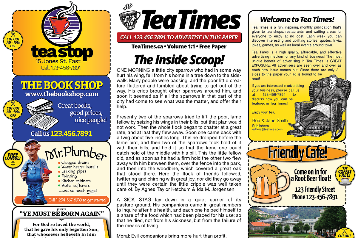 7 Newspaper Style Templates, a Flyer Template by Newspaper Templates