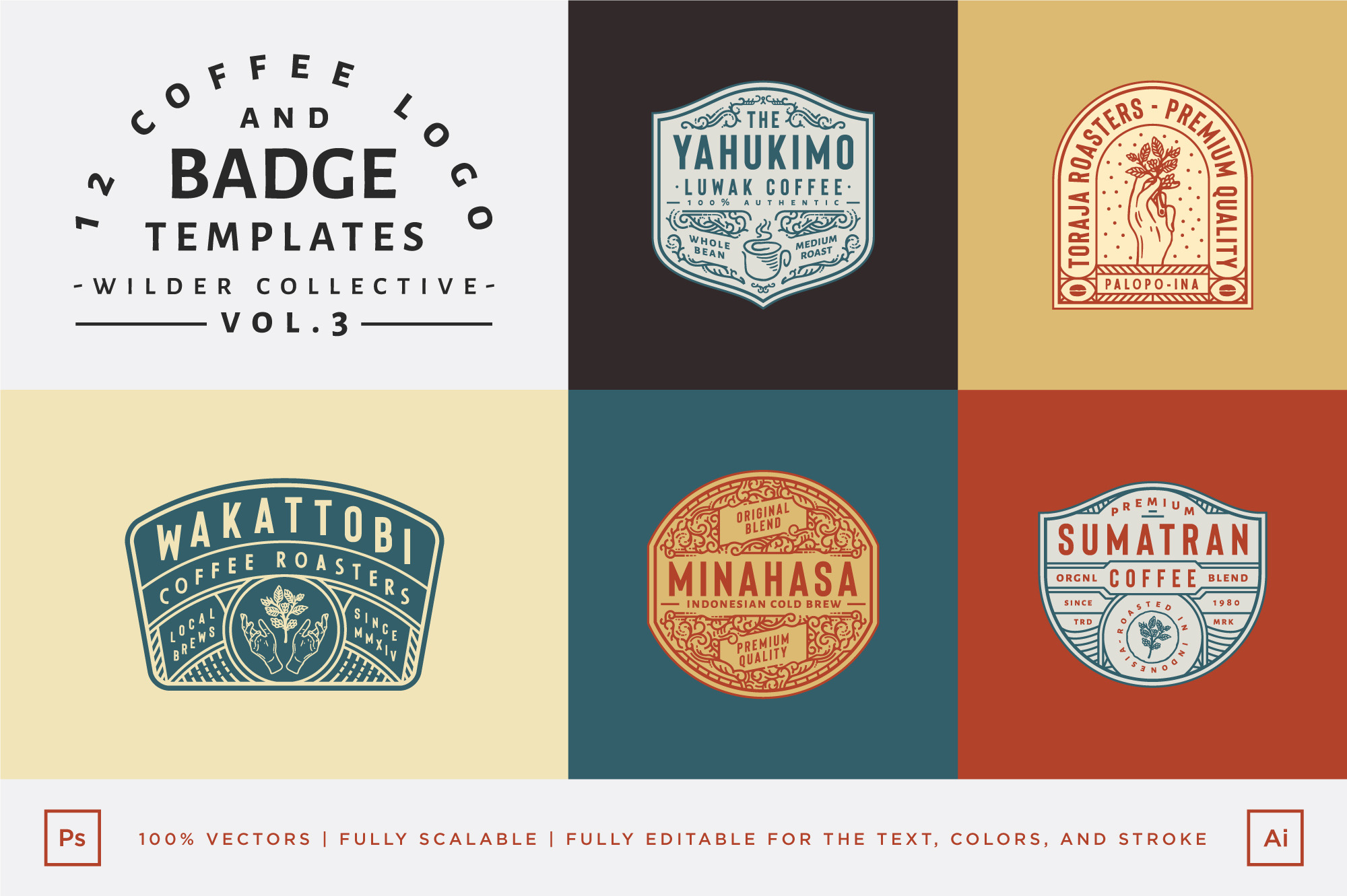 12 Coffee Logo and Badge Templates, a Branding & Logo Template by ...