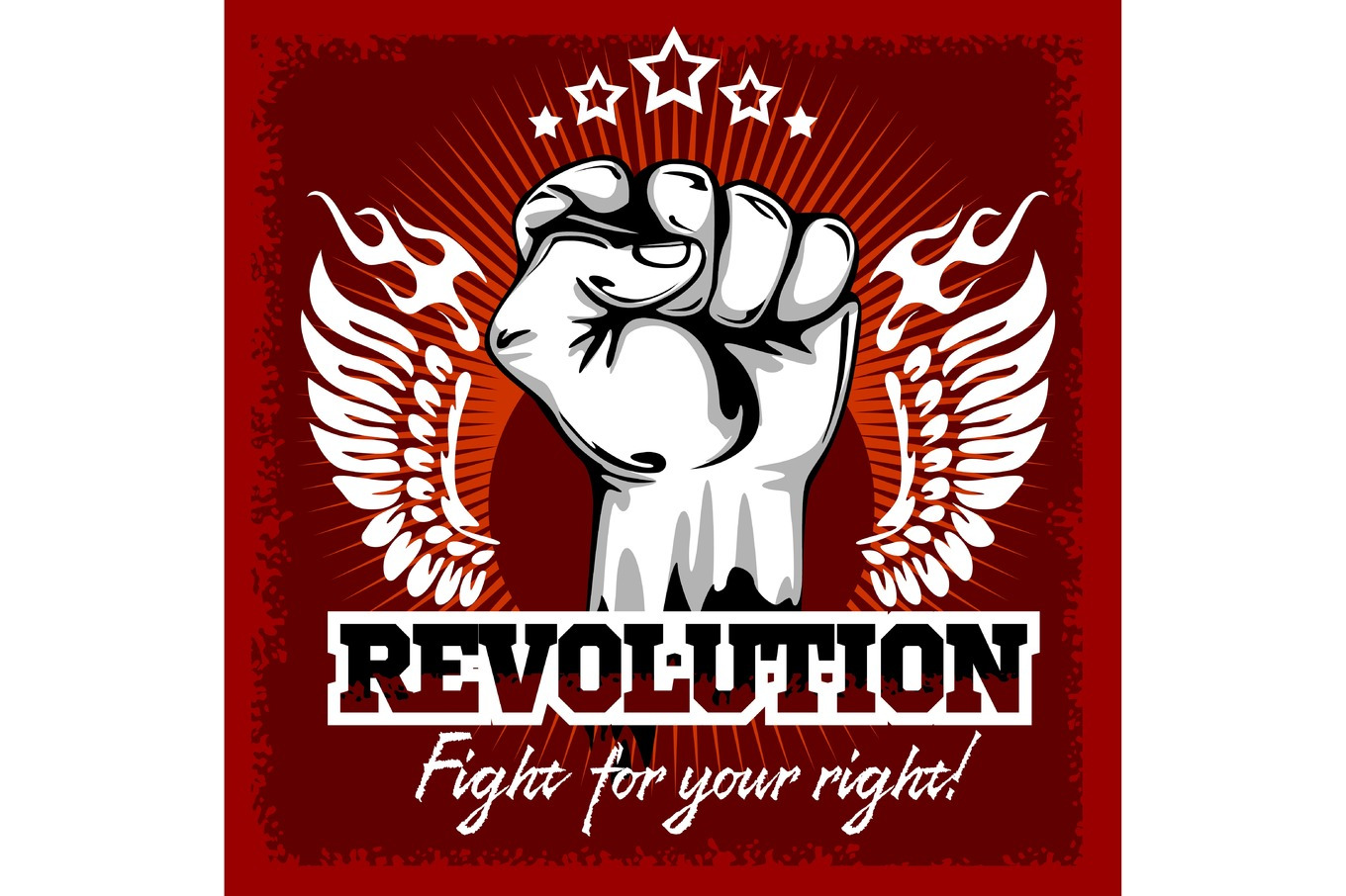 Fist of revolution. Human hand up. Fight for your right., an ...