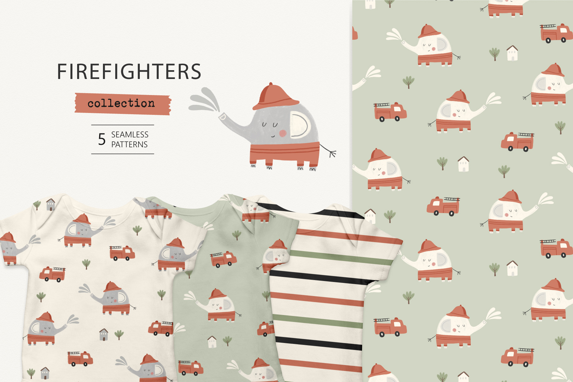 Patterns with Firefighters for kids