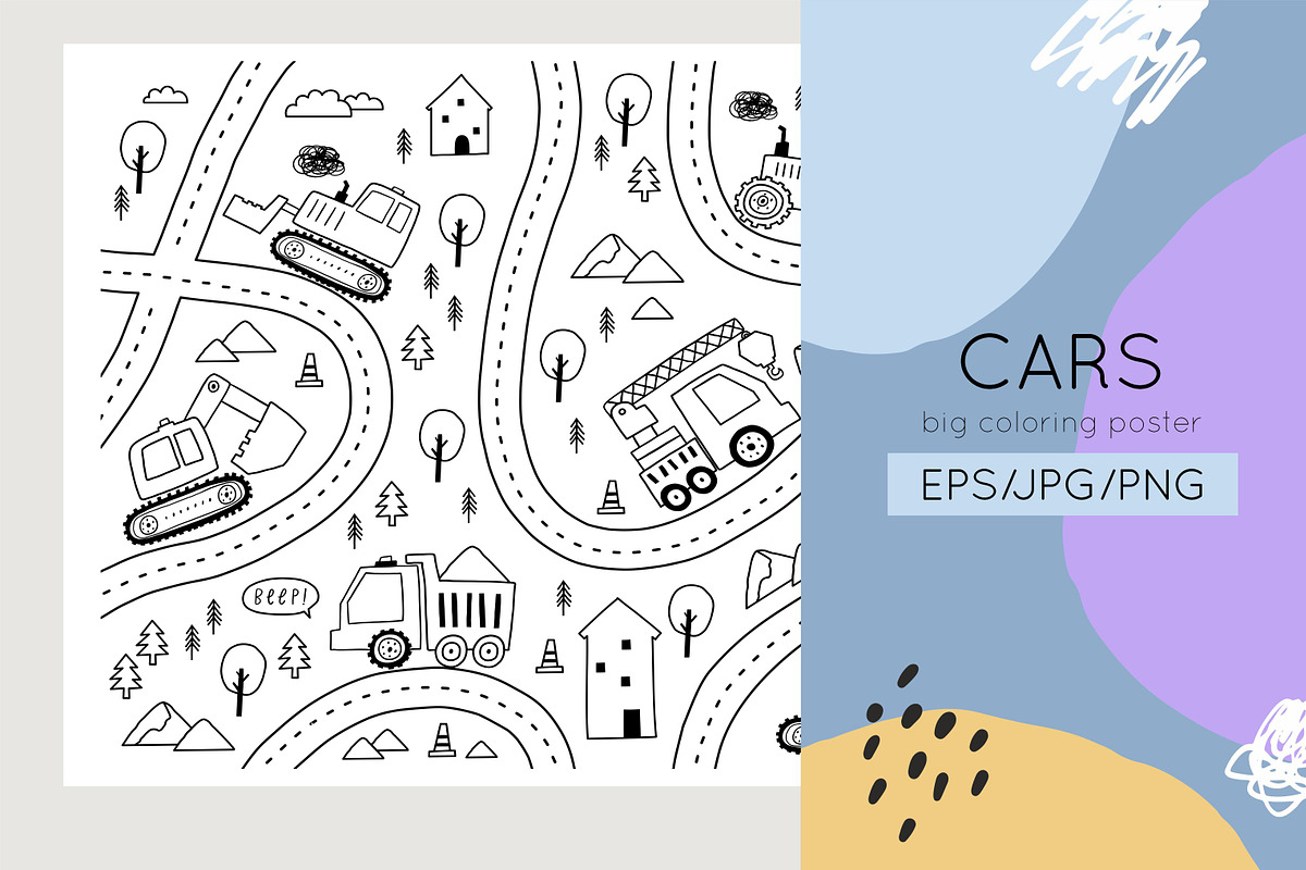 Coloring page BUNDLE. 10 big posters