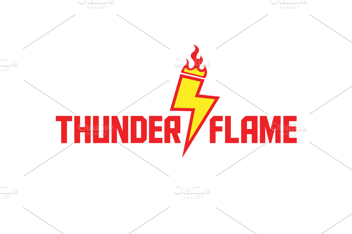 Thunder Flame Logo, a Branding & Logo Template by Sahade Studio