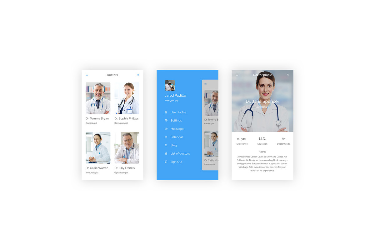 Hospital: Health & Medical Figma App, an UI Kit Template by themelove