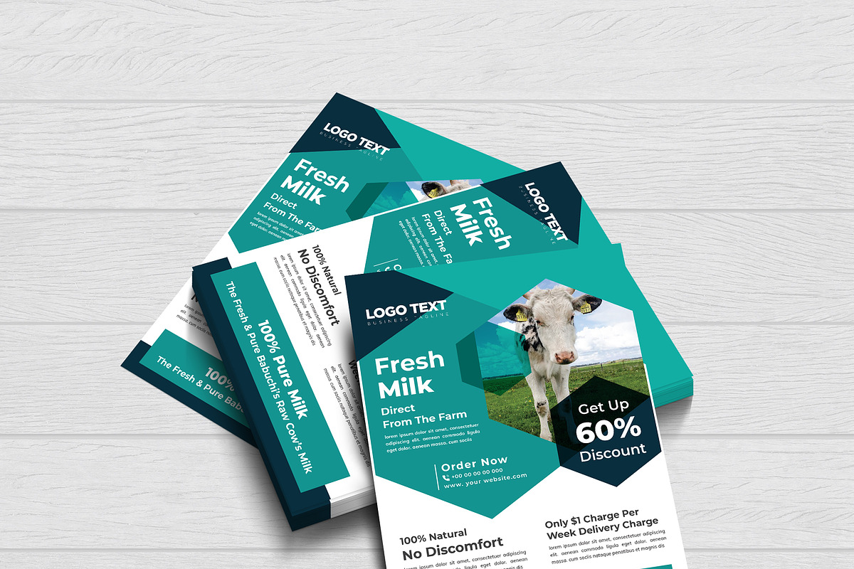 Creative Milk Flyer Design Templates, a Flyer Template by MRI STUDIO ...
