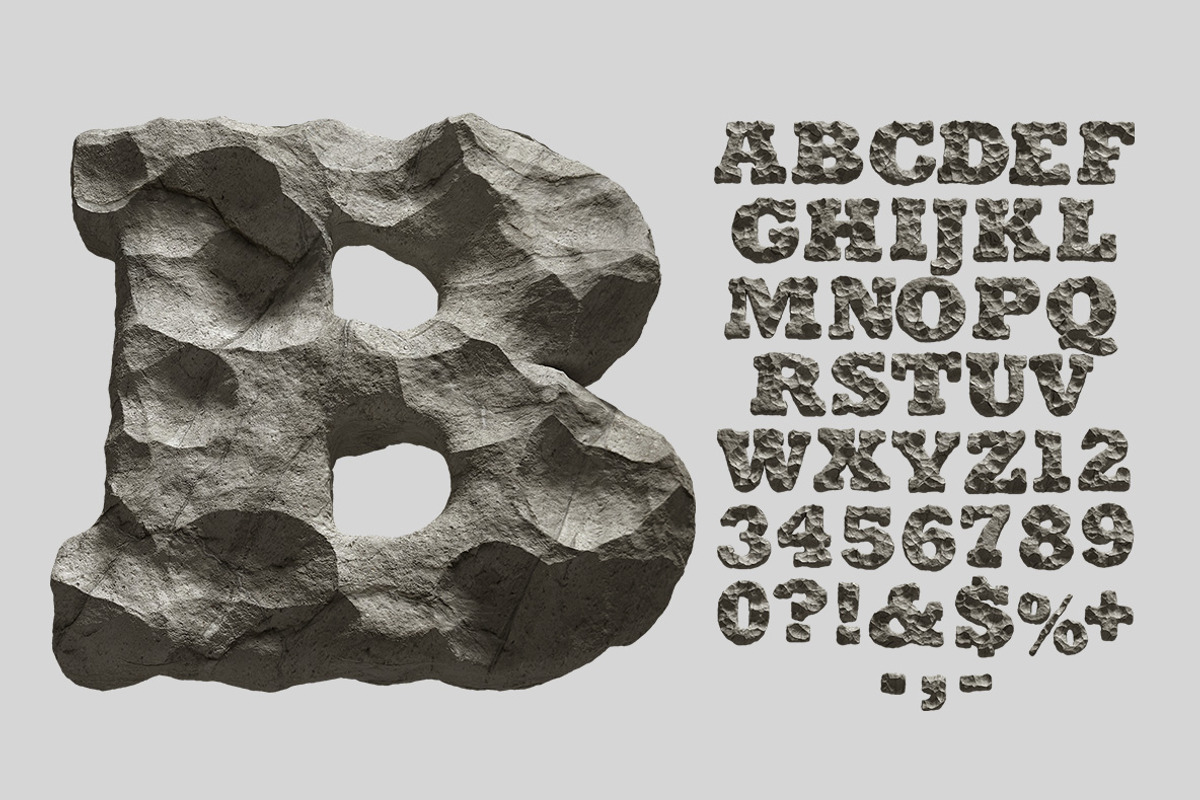 Rock Font, a Font by Handmadefont