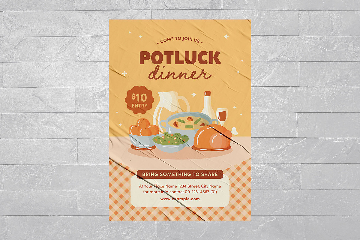Potluck Flyer Template, a Flyer Template by BrandPacks