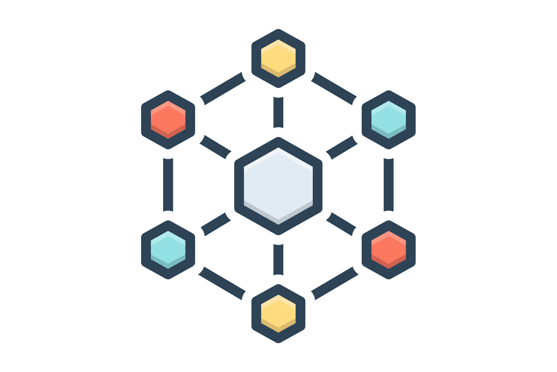 Hexagonal interconnections icon, an Icon by Creative priyanka
