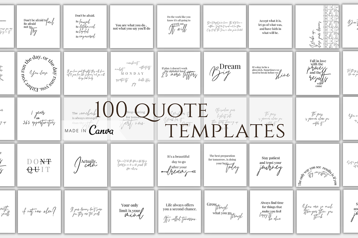 Motivation Quote Canva Template Pack, a Social Media Template by ...