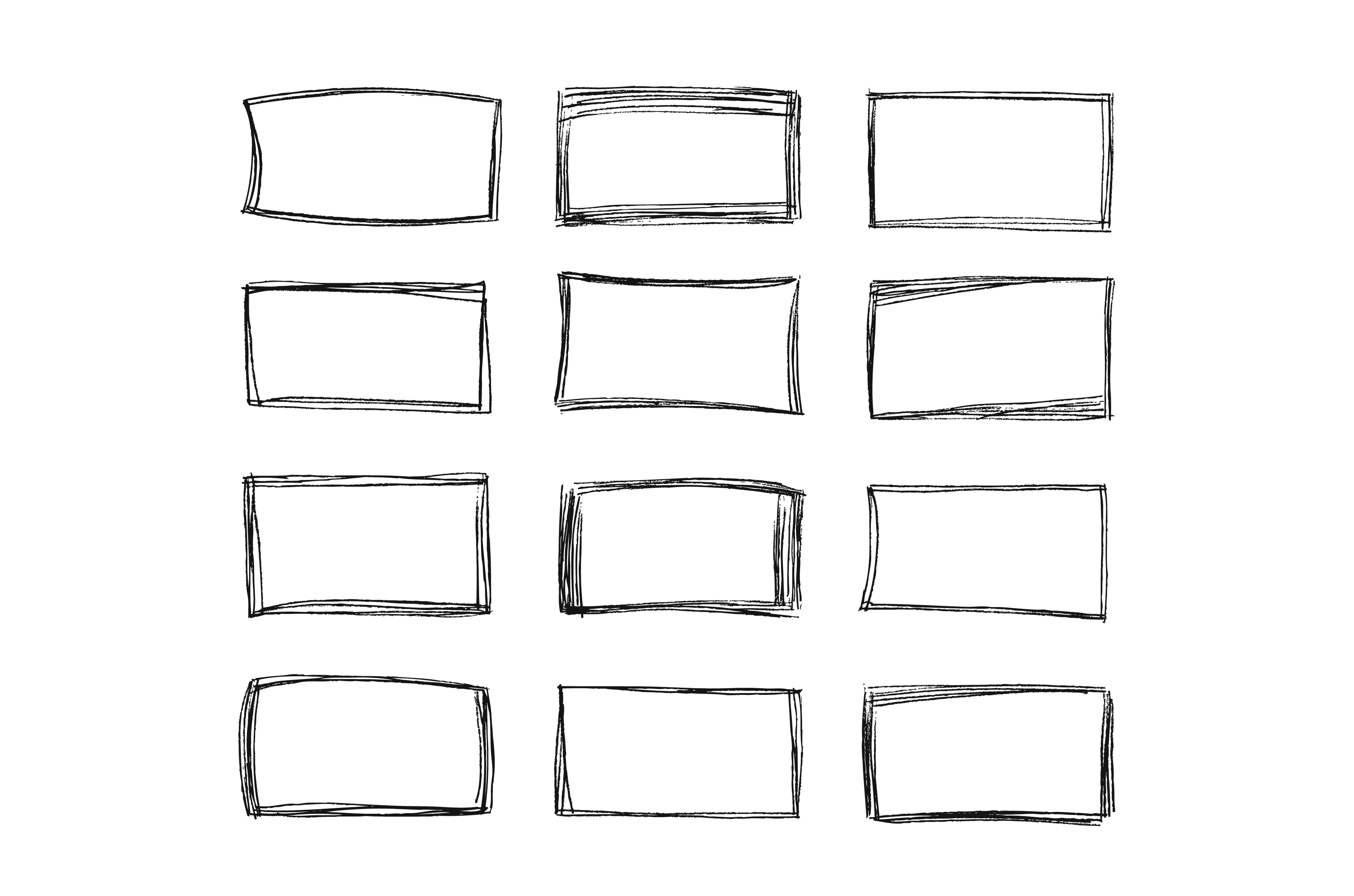 Sketch square frames. Hand drawn, a Background Graphic by winwin.art
