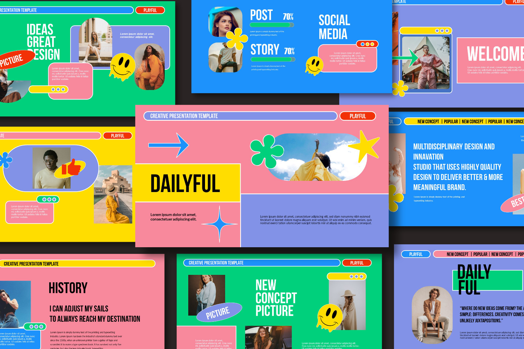 Dailyful Playful Powerpoint Template | Presentation Templates ...