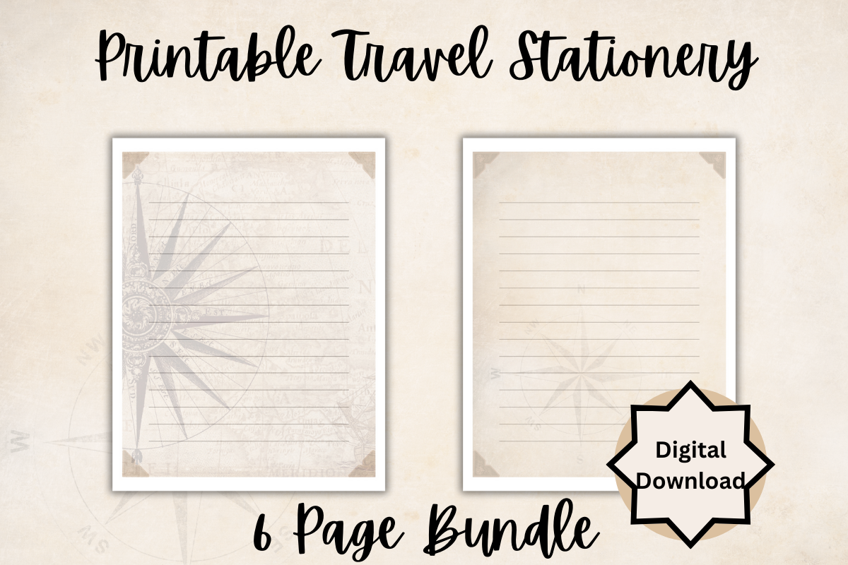 Travel Theme Printable Stationery | Stationery Templates ~ Creative Market