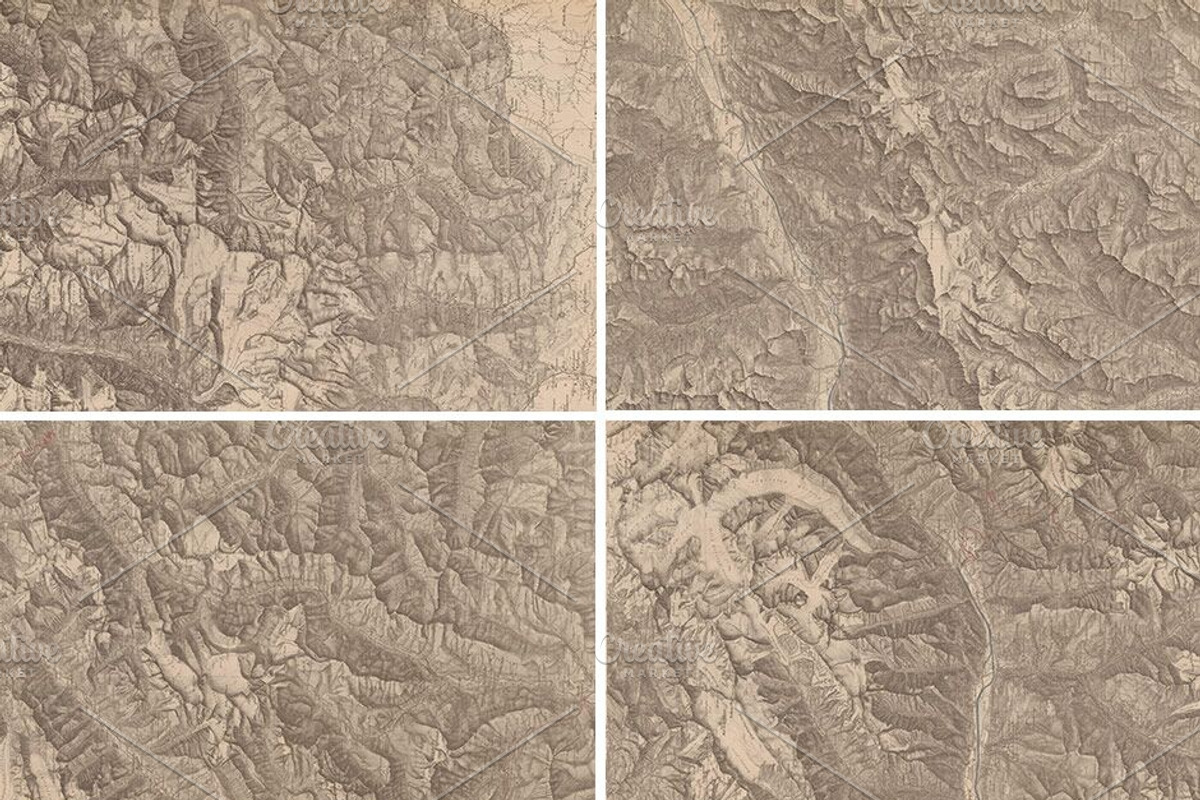 Antique Topographic Maps, a Texture Graphic by Blue Line Design