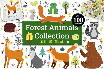 FOREST FRIENDS Clipart, an Animal Illustration by Masha Studio