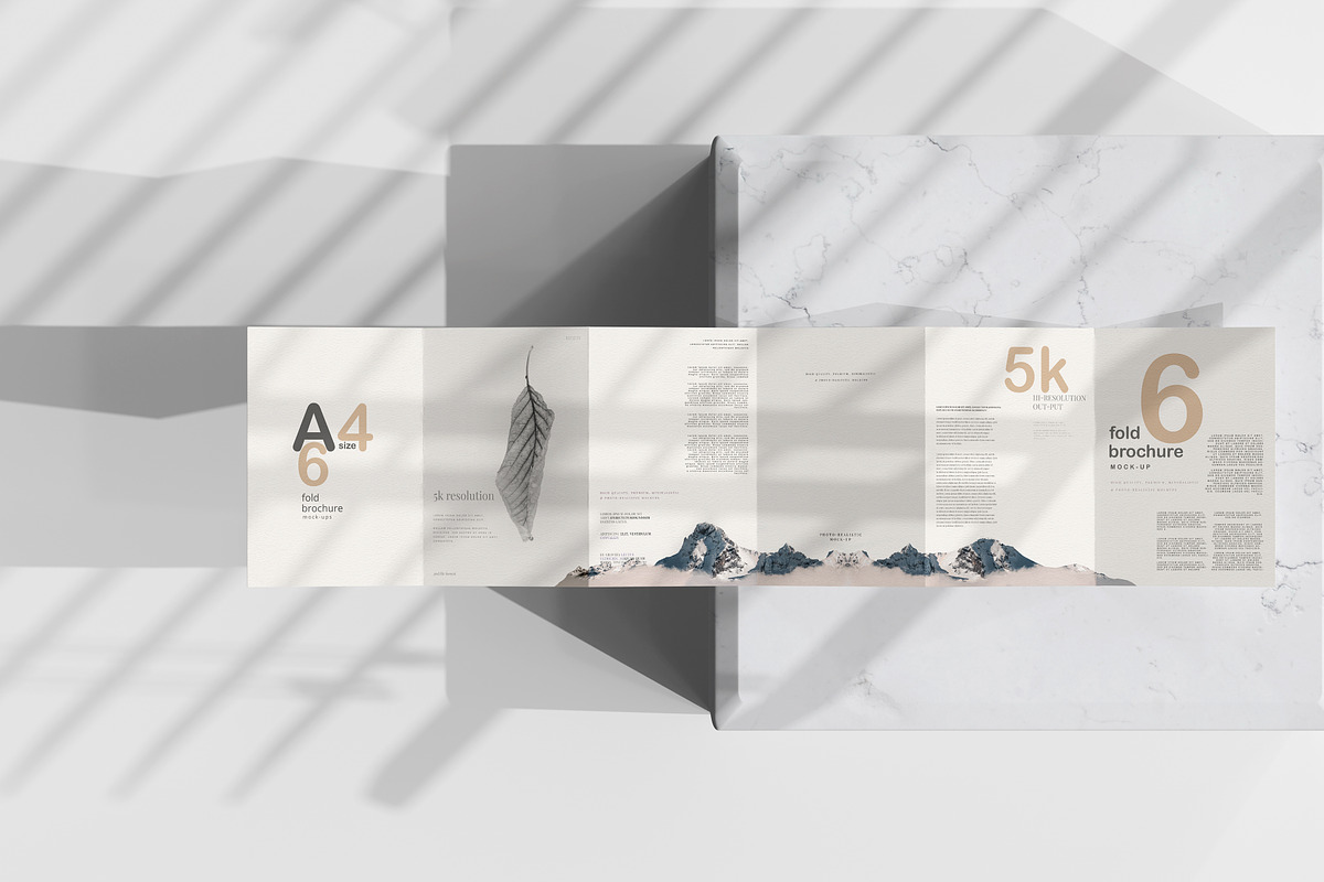 A4 Size Six Fold Brochure Mockup, a Print Template by pmvch | Creative ...