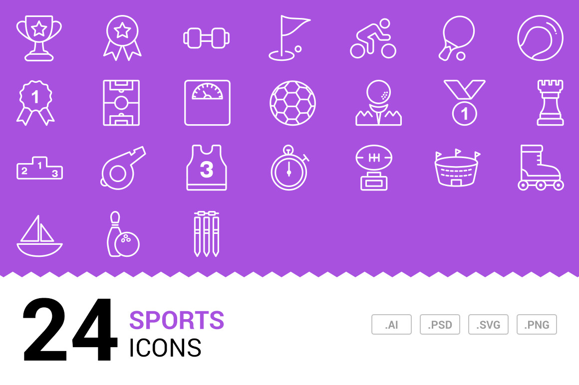 Sports - Vector Line Icons | Outline Icons ~ Creative Market