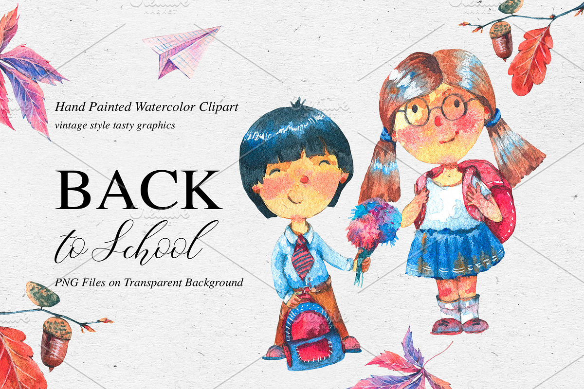 Back to school, watercolor kit, an Education Illustration by Depiano
