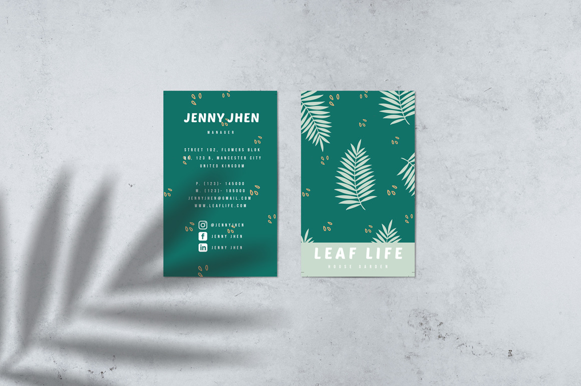 Leaf Life Business Cards, a Business Card Template by rzkaamlya