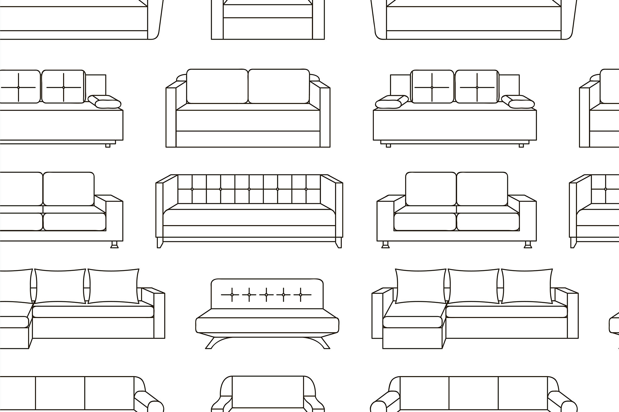 Sofa set pattern, a Pattern Graphic by Netkoff
