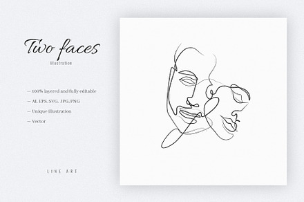 Woman girl empty face ink art vector | Illustrations ~ Creative Market