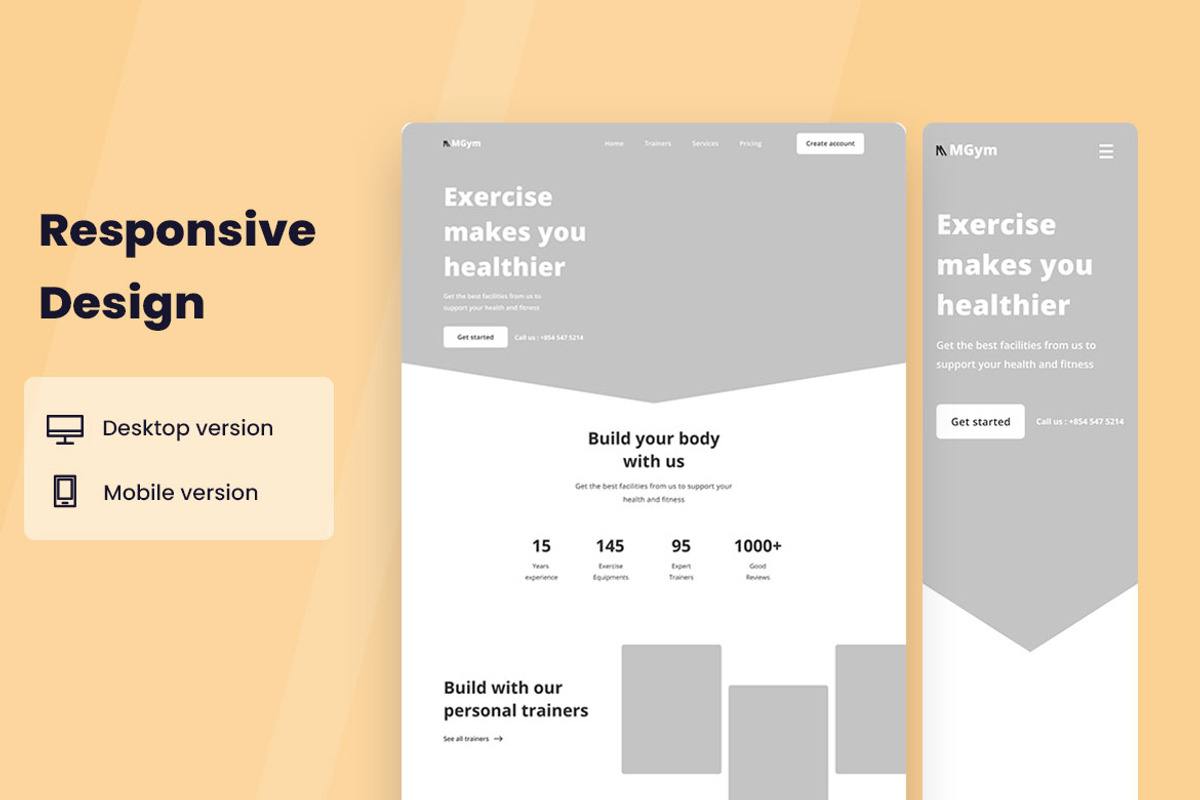 Fitness Gym Wireframe Website