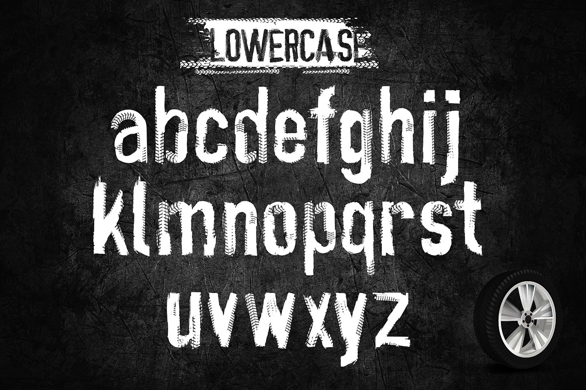 Grunge Tire Font, a Font by Annyart Design | Creative Market
