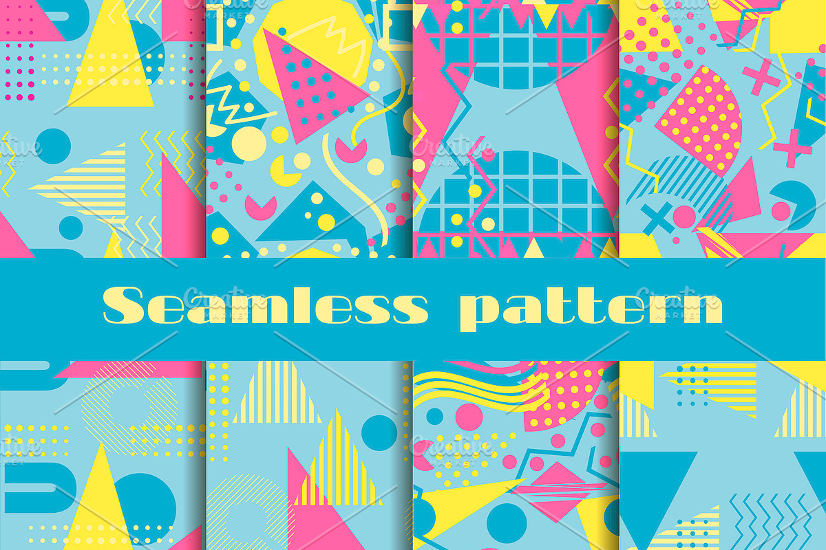 Memphis seamless pattern set, a Pattern Graphic by Andy Vinnikov