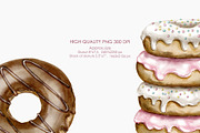 watercolor donuts clipart
