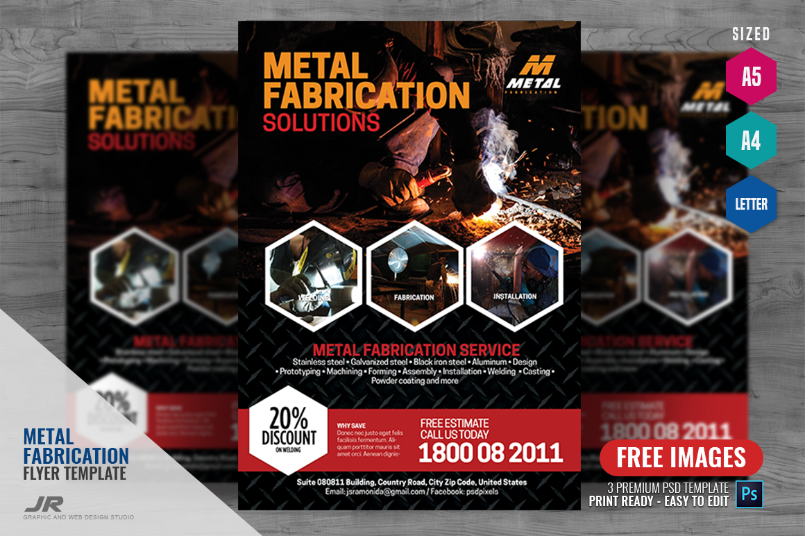 Steel Fabrication Company Services, a Flyer Template by PSDPixel