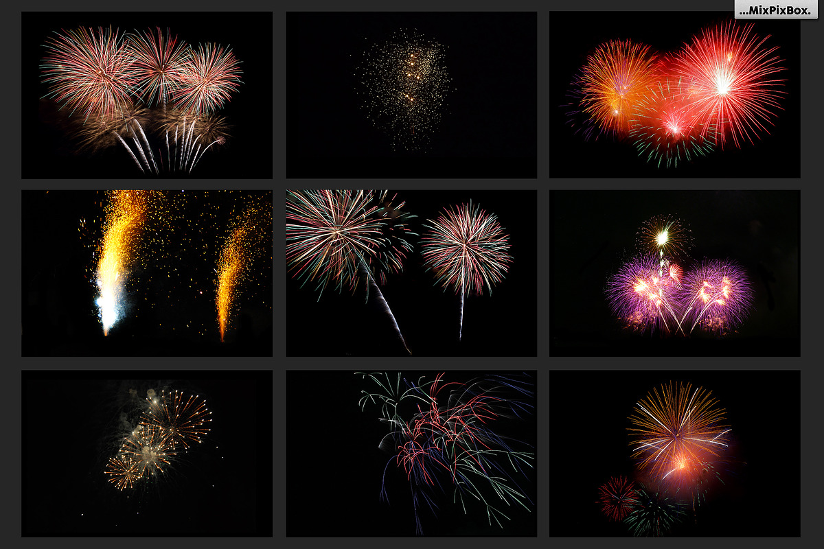 100 Fireworks Overlays, a Texture Graphic by MixPixBox