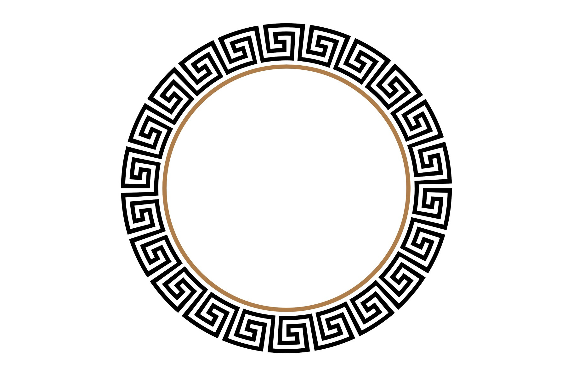 Greek key round frame. Typical | Textures ~ Creative Market